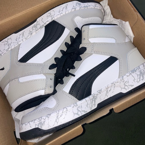 Puma | Shoes | Black White And Grey High Top Puma Tennis Shoes Size 6 ...